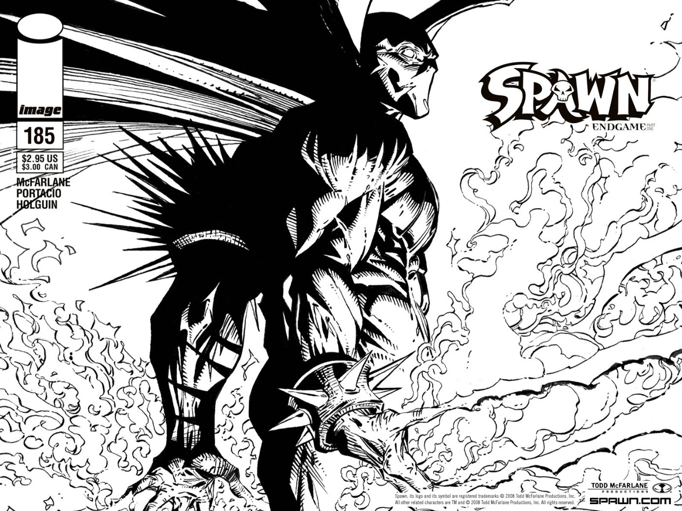 壁纸1400x1050麦克法兰的黑暗漫画 Spawn再生侠壁纸 Spawn 185 Portacio Variant Cover ...